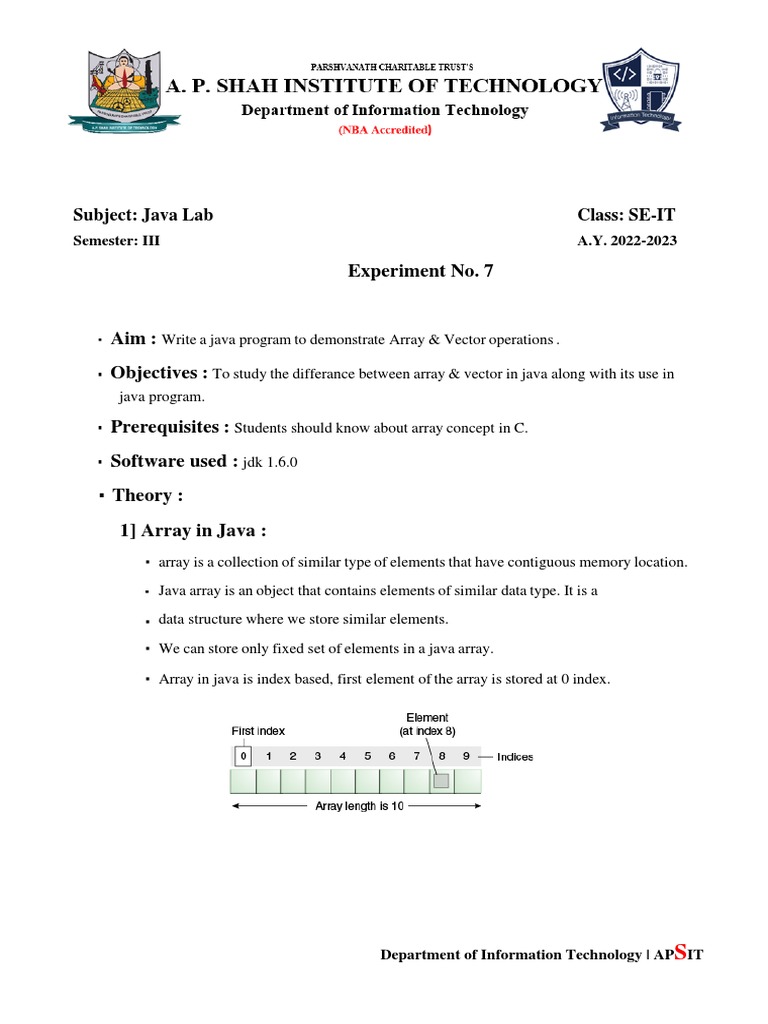 JPL - Expt No.07 - Minor Manual | PDF | Array Data Structure | Matrix ...