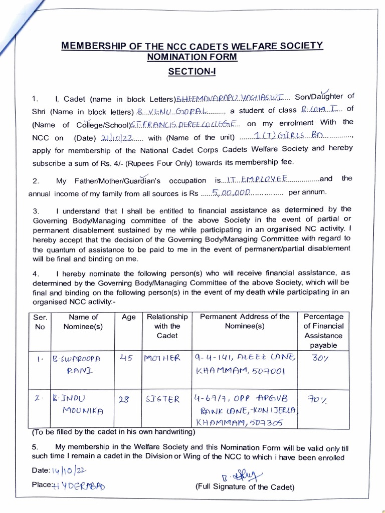 Nomination Form | PDF | Military Education And Training | Military ...