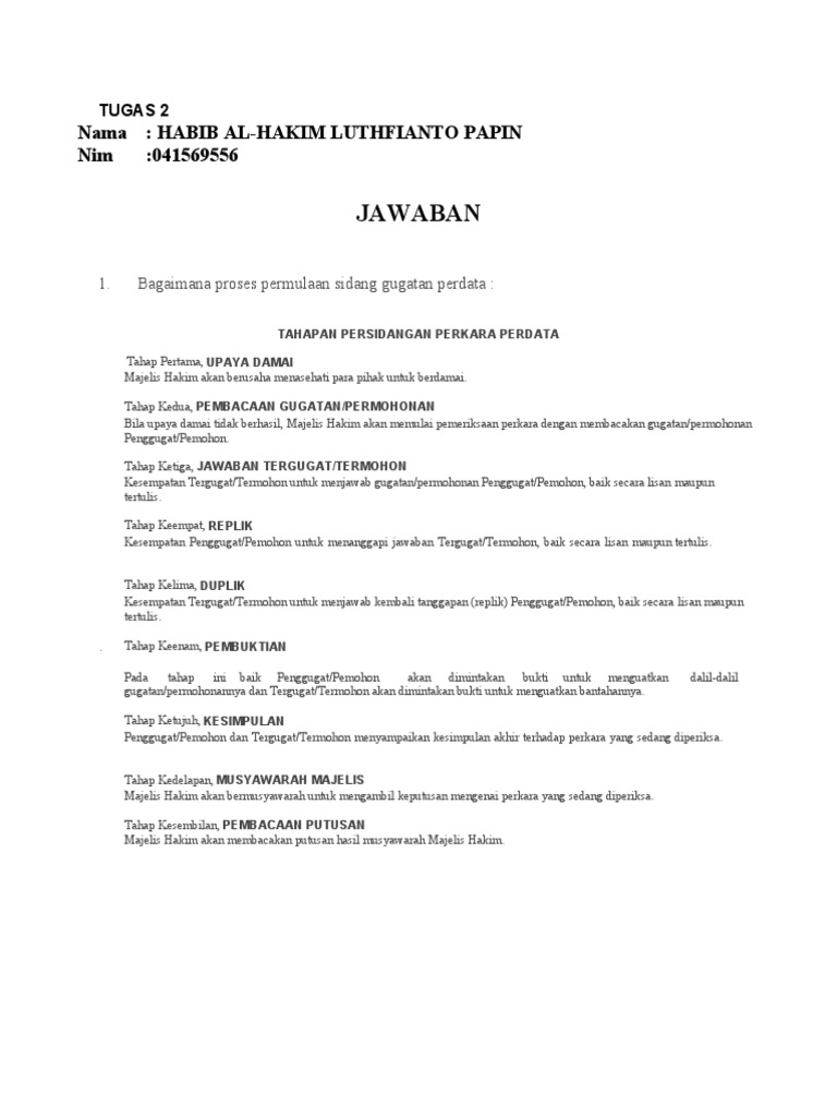 Tugas 2 Hukum Perdata | PDF | Hukum