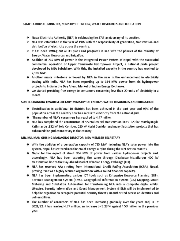 Nea Annual Report 2079 | PDF | Electrical Grid | Electric Power Transmission