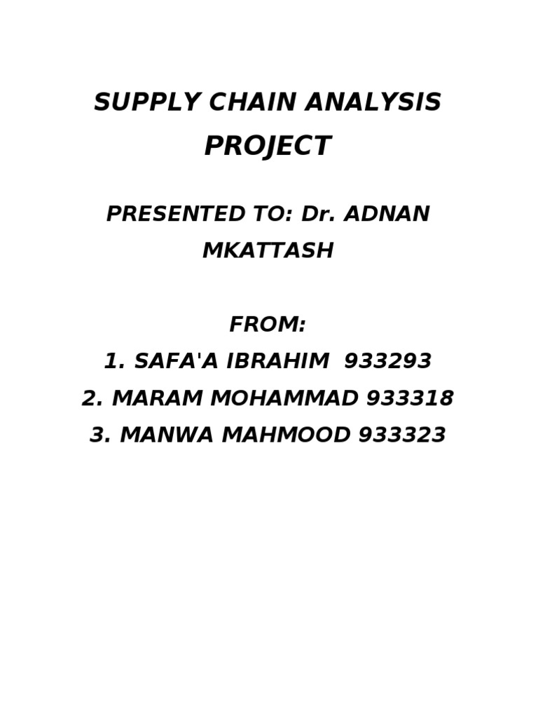 Supply Chain Project | PDF | Supply Chain Management | Supply Chain