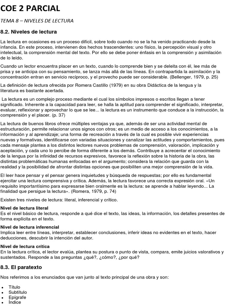 Coe 2 Parcial | PDF | Ensayos | Pensamiento