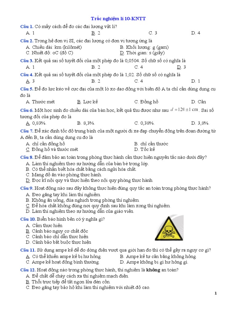 Trac Nghiem 10 KNTT | PDF