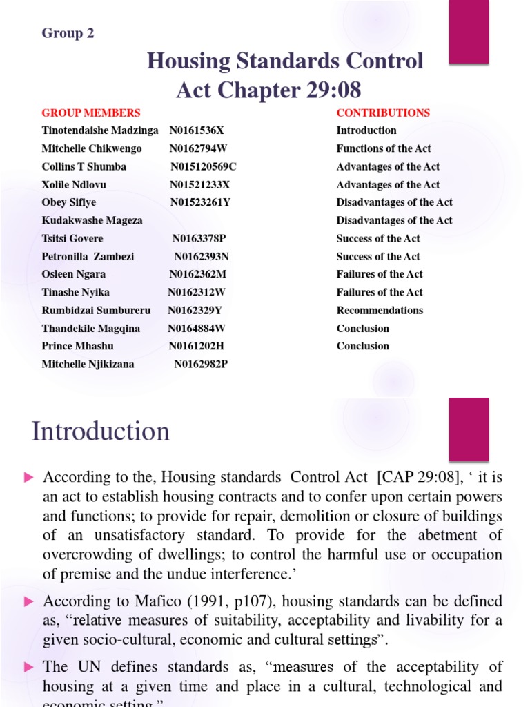 Housing Standards Act 2908 | PDF | Poverty | Poverty & Homelessness
