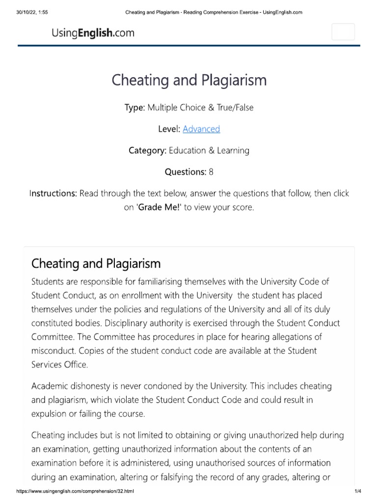 Plagiarism in School and Consequences | PDF