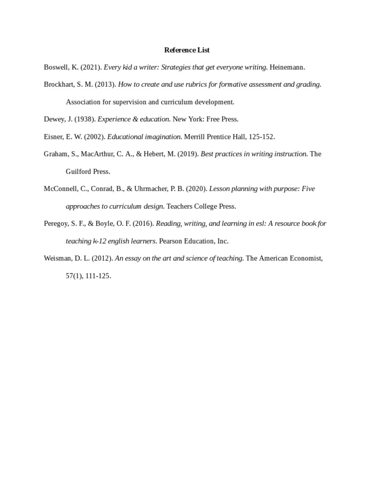 Reference List | PDF