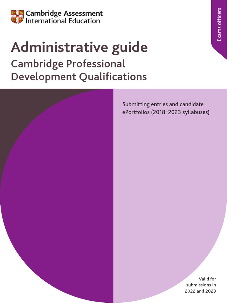 Administrative Guide Cambridge Professional Development Qualifications ...