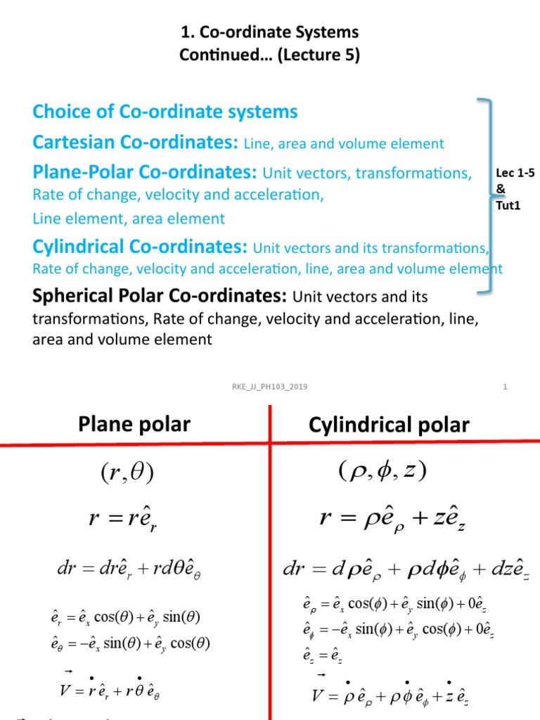Lecture 5 Pdf Coordinate System Euclidean Vector