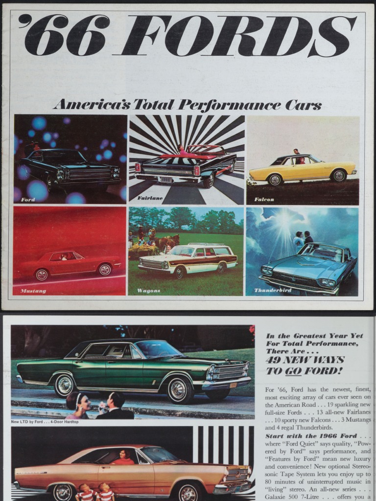 1966 Ford Full Lineup Brochure | PDF | Vehicle Technology | Wheeled ...