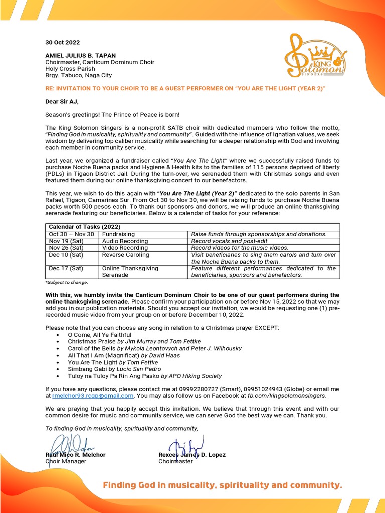 Letter of Invitation To CDC | PDF