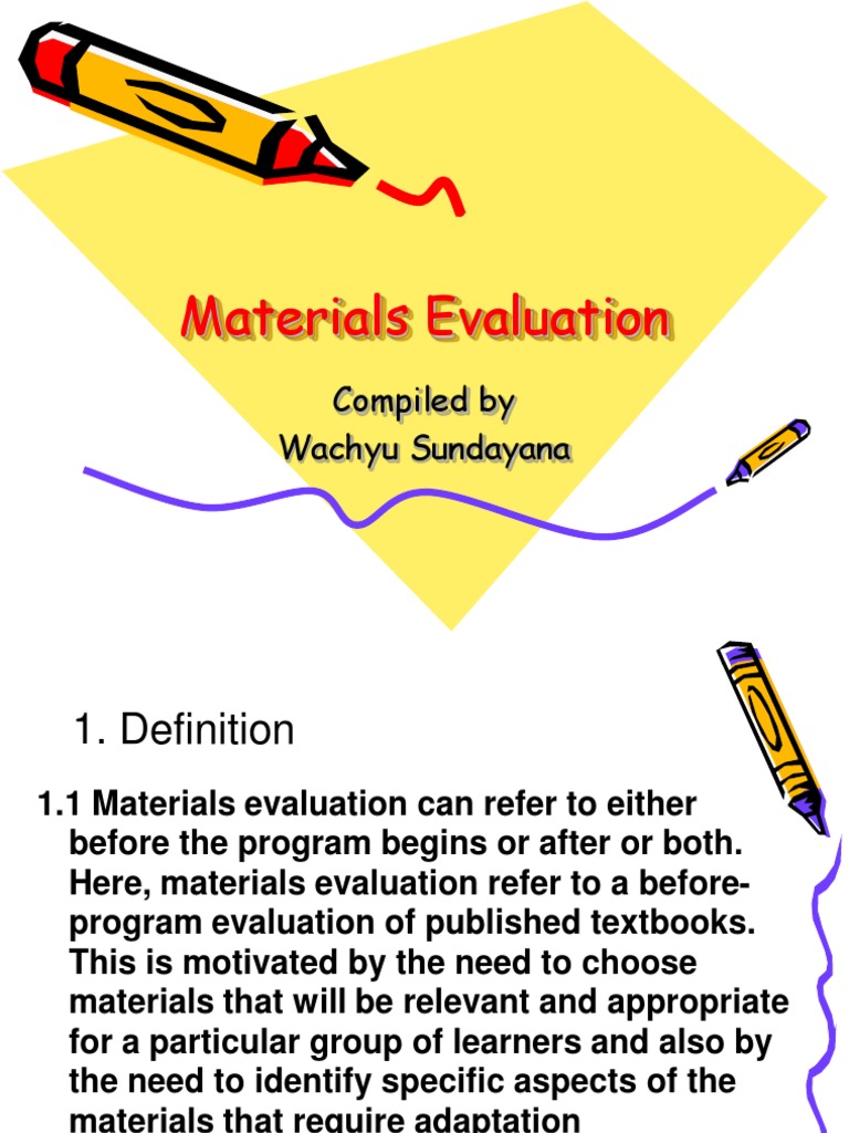 Topic # 10 Materials Evaluation | PDF | Learning | Evaluation