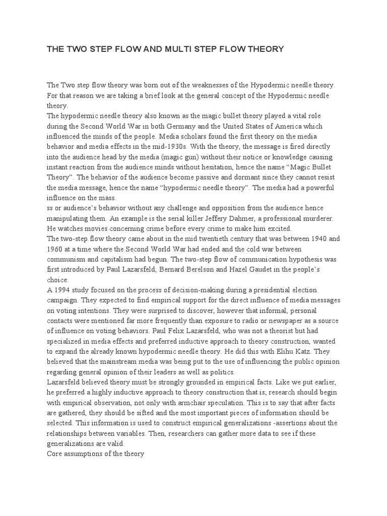 2 Step Flow Theory | PDF | Academic Discipline Interactions | Mass Media