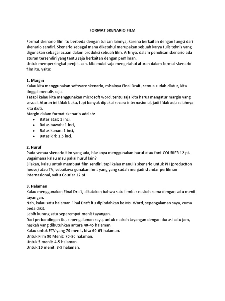 Format Skenario Film | PDF