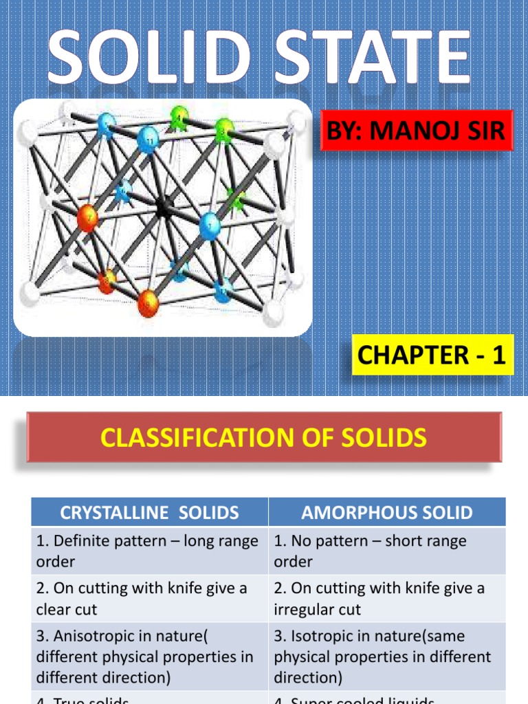Solid State Pdf Crystal Structure Ion