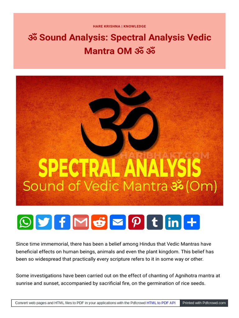 Haribhakt Com Spectral Analysis of Vedic Mantra E0 A5 90 Om | PDF ...