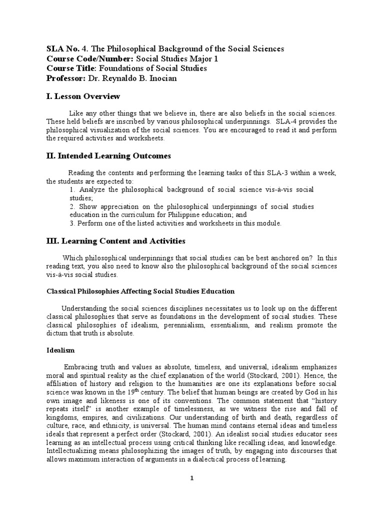 Foundation of Social Studies SSM1 M4 | PDF | Constructivism (Philosophy ...