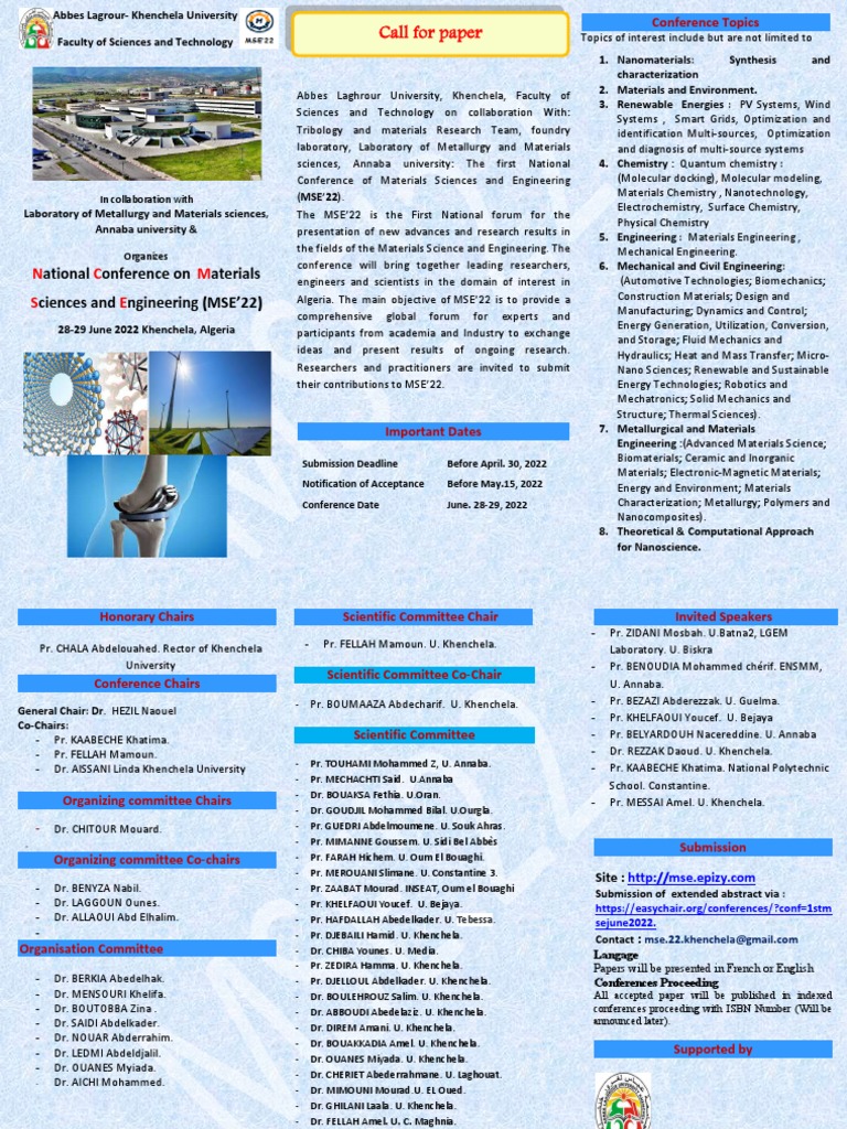 MSE22 Depliant | PDF | Materials Science | Mechanical Engineering