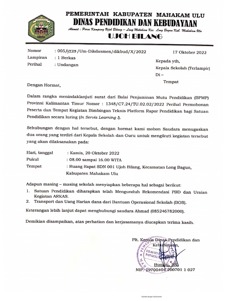 Undangan Bimtek | PDF