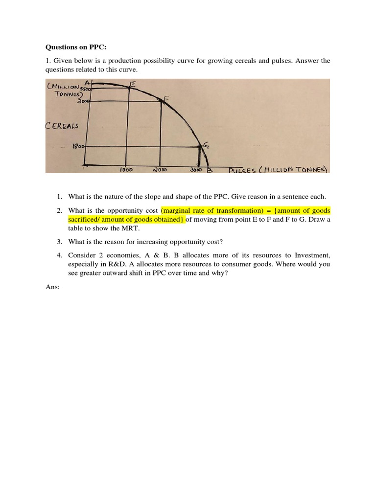 Questions On PPC 1. | PDF | Tariff | Economies