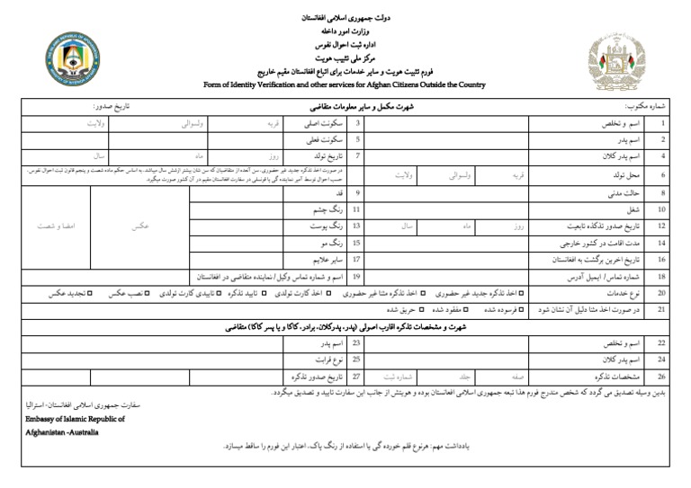 Verification of Identity Form | PDF
