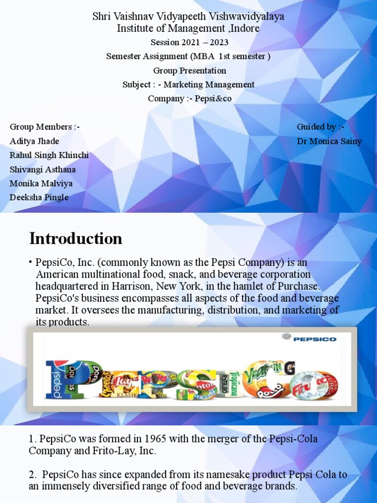 Pepsi&co Marketing Management | PDF | Pepsi Co | Pricing