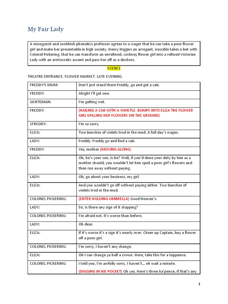 My Fair Lady | PDF | Pygmalion (Play)