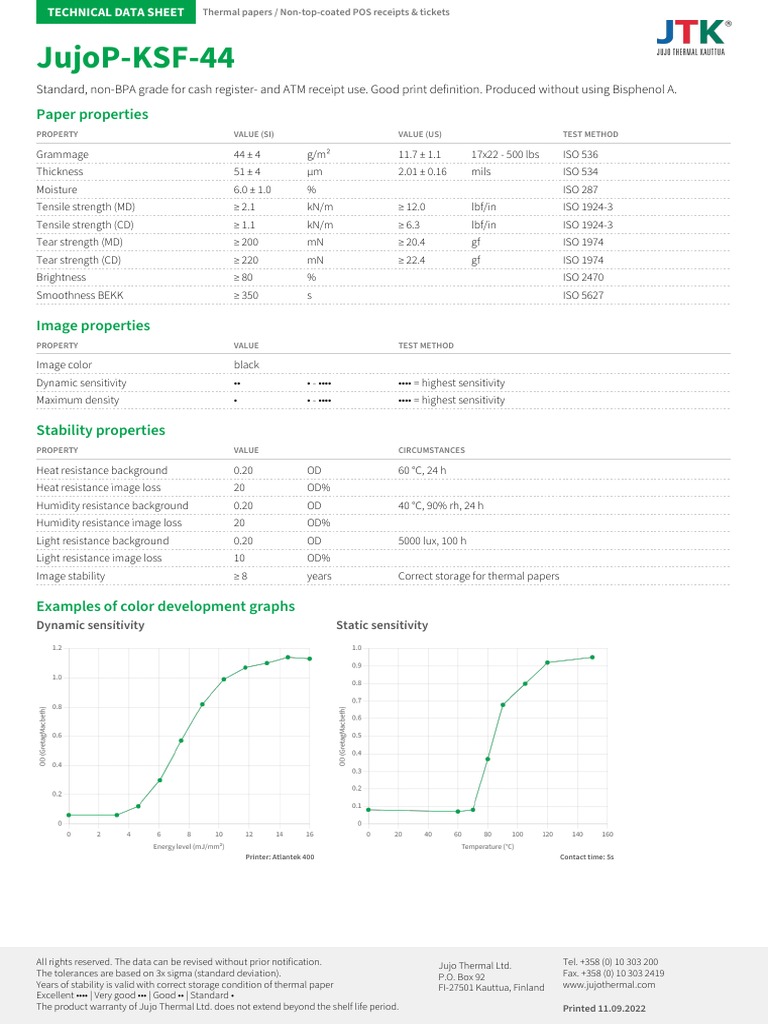 Jujo Thermal JujoP-KSF-44 | PDF