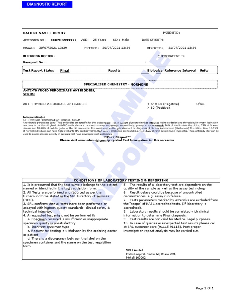 Final: Patient Name: Dummy 0002UG999999 | PDF | Medicine | Medical Specialties