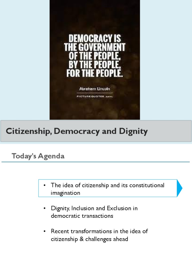 Citizenship, Democracy and Dignity | PDF | Citizenship | Democracy