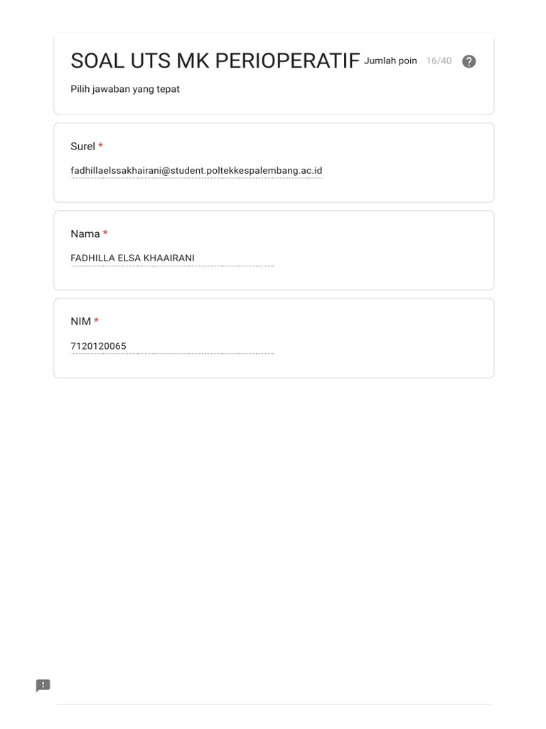 Soal Uts MK Perioperatif | PDF