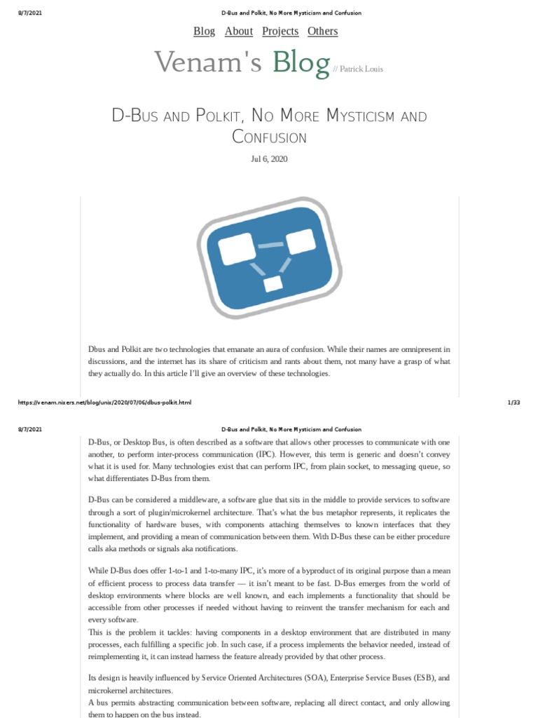 D-Bus and Polkit, No More Mysticism and Confusion | PDF | Computing ...