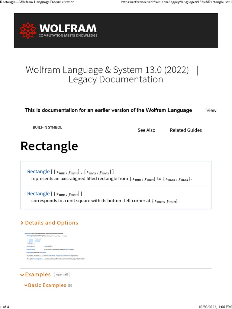 Rectangle-Wolfram Language Documentation | PDF | Rectangle | Area