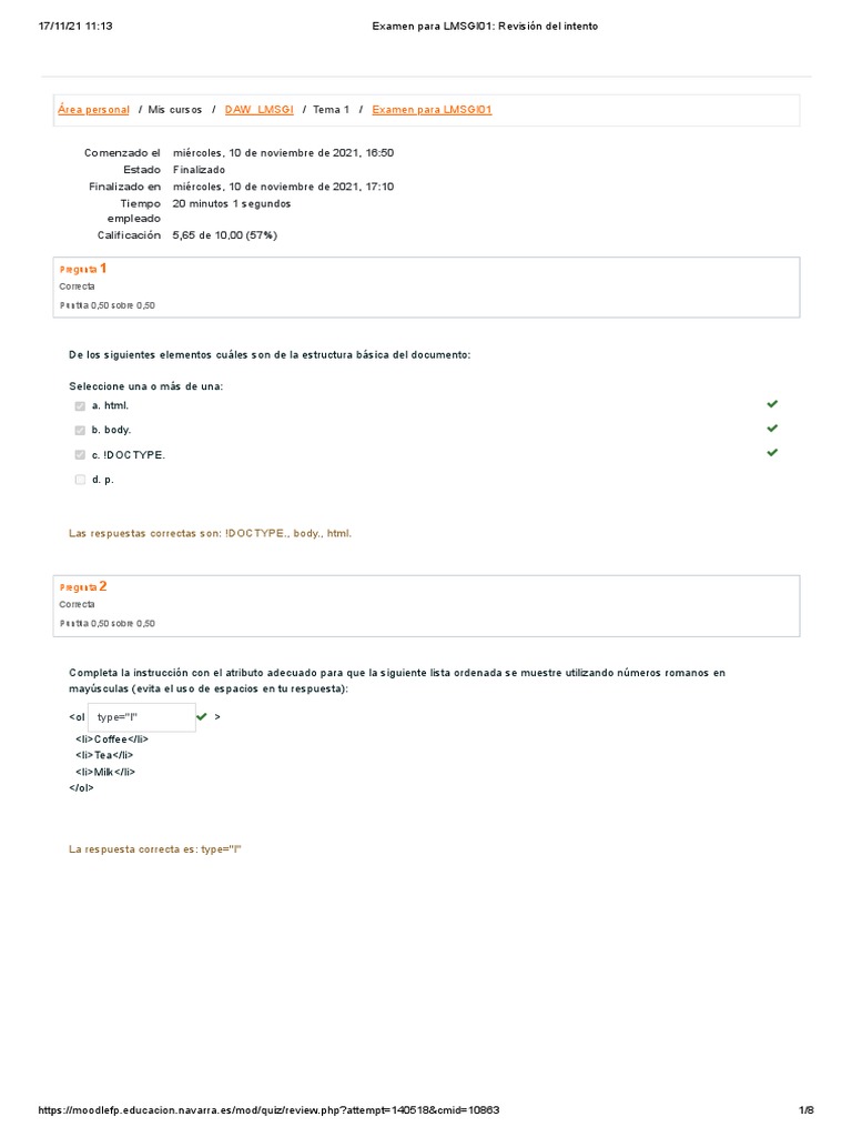 Lmsgi - Ut01 - Revision Examen | PDF | Hipervínculo | HTML