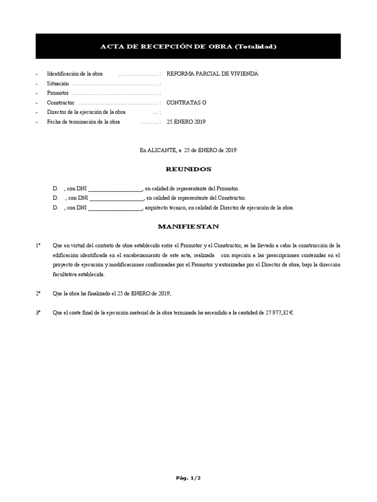 Acta-Recepcion Modelo | PDF