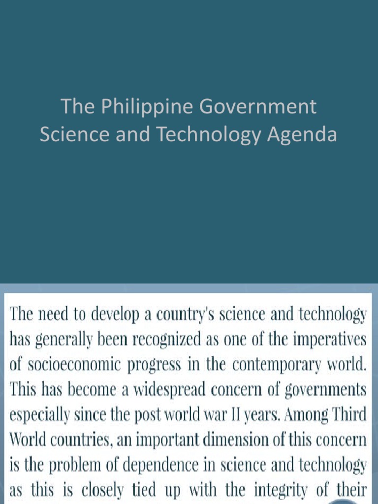 Lesson 5 - The Philippine Government Science and Technology Agenda | PDF