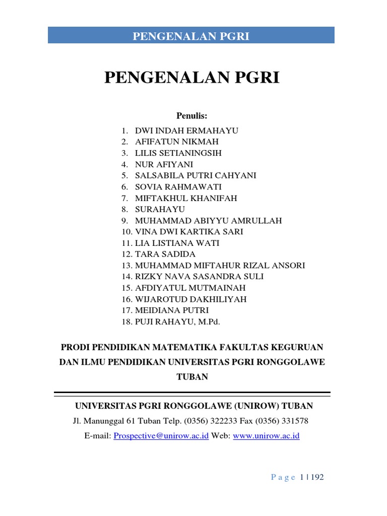 Buku Pengenalan Pgri | PDF