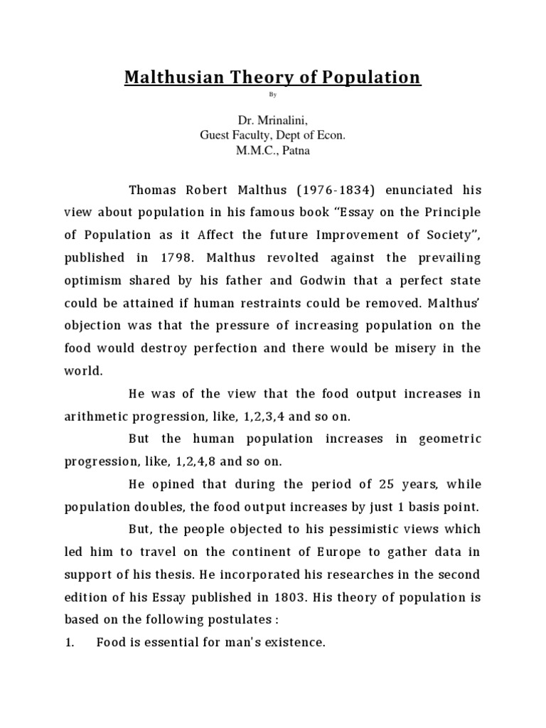 Economics Students' Guide to Malthus | PDF | Economic Growth | Economies