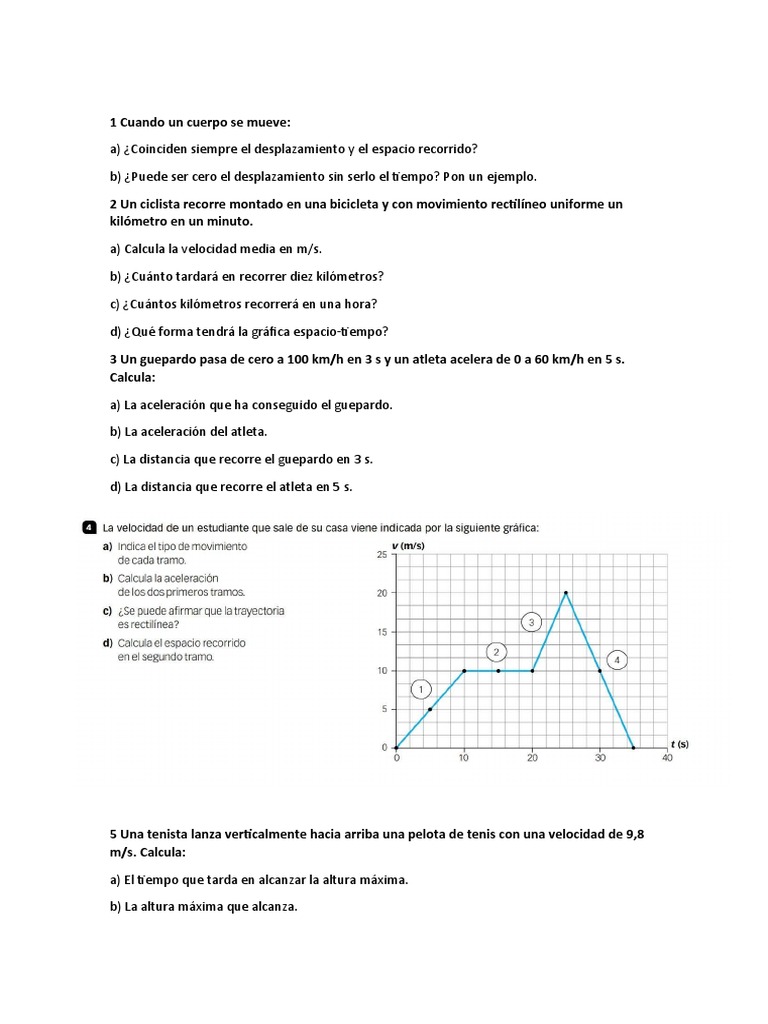 Ejercicios de Cinematica | PDF