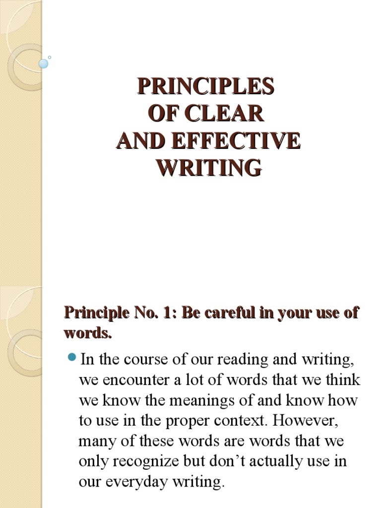 Module - 3. - Principles of Clear and Effective Writing | PDF ...