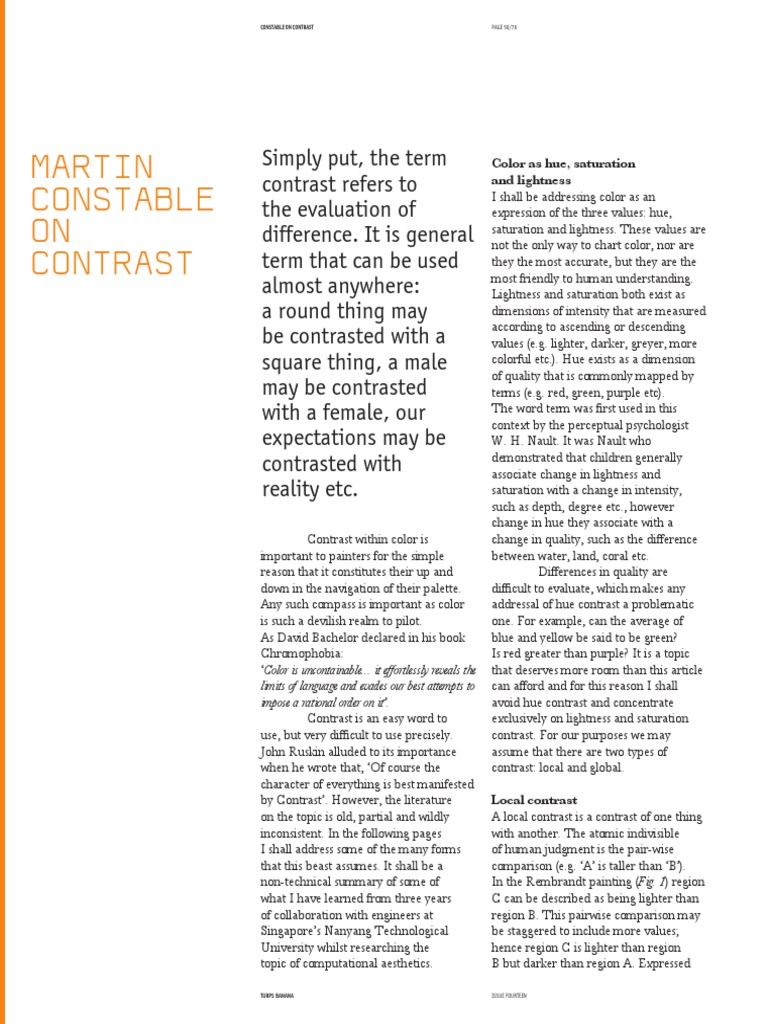 Martin Constable On Contrast | PDF | Contrast (Vision) | Color