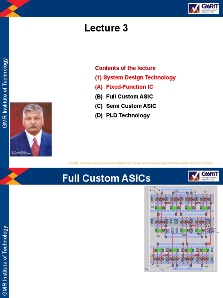 Lecture 3 - Full Custom ASIC Technology | PDF