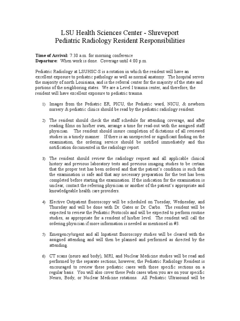 LSUHSC-S Peds v.2 | PDF | Radiology | Medical Imaging