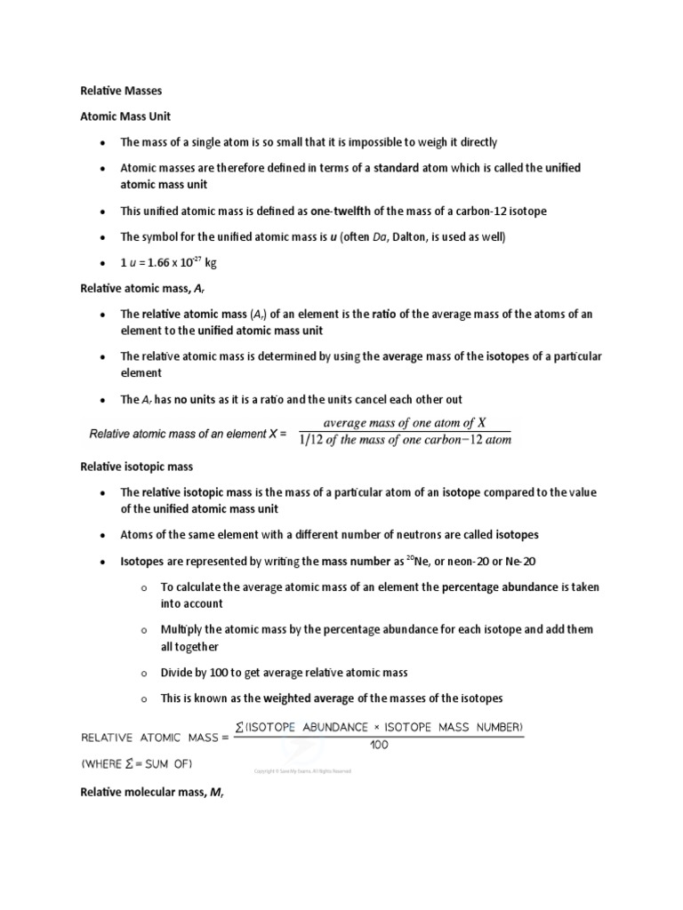 Understanding Relative Masses, Moles, and Balancing Chemical Equations | PDF | Ion | Mole (Unit)