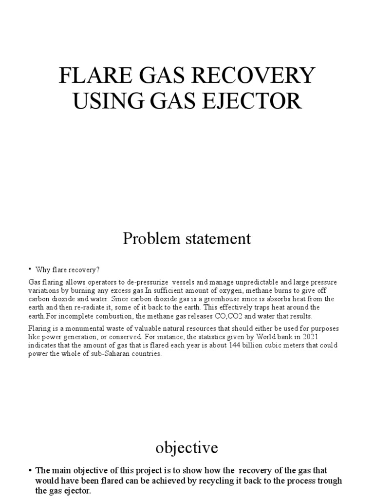 Flare Gas Recovery via Gas Ejector | PDF | Carbon Dioxide | Valve
