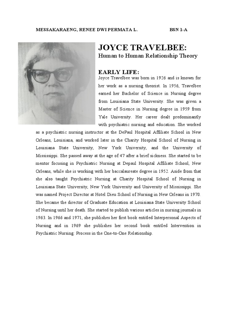 Joyce Travelbee | PDF | Sympathy | Nursing