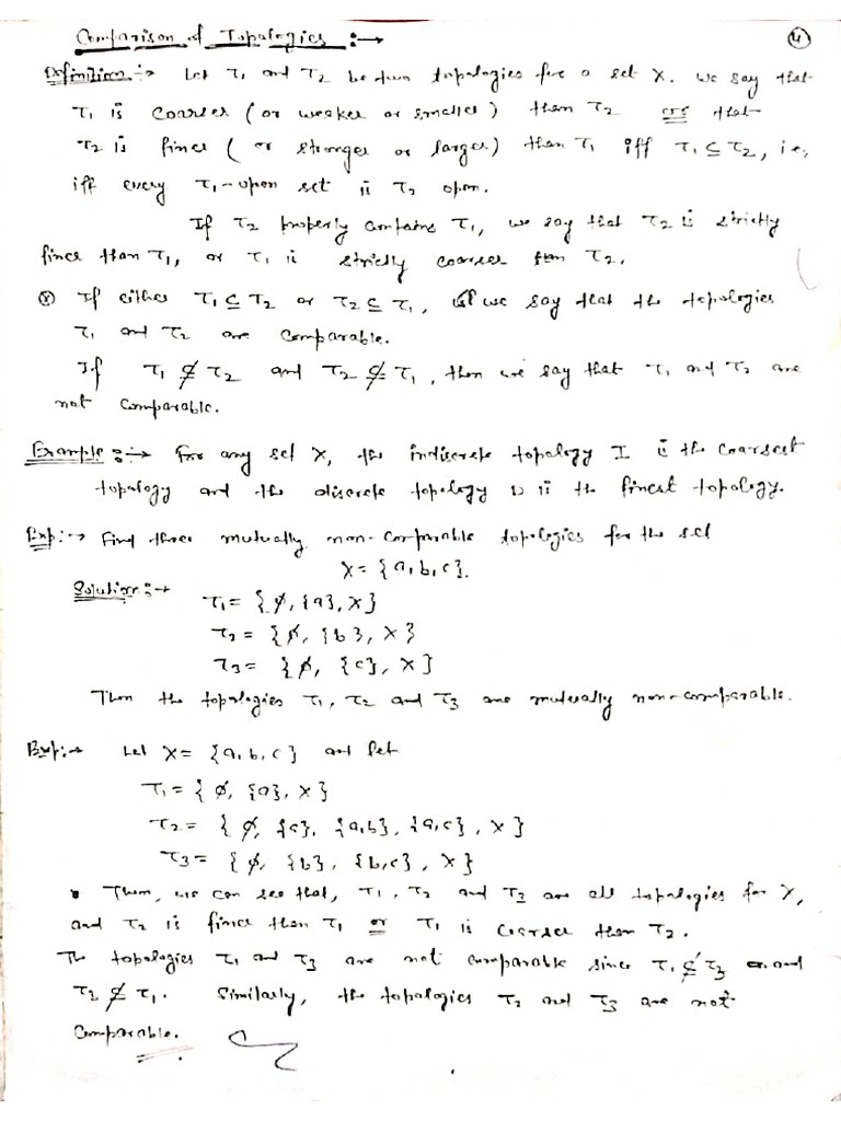 Topology - Notes | PDF