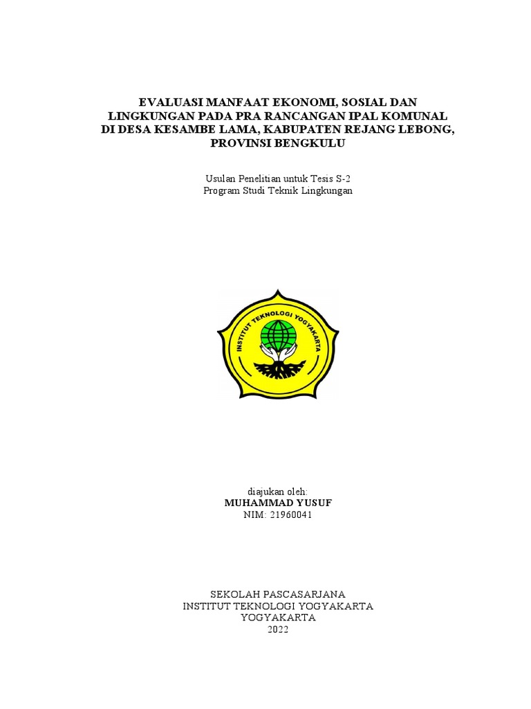 PROPOSAL PENELITIAN M Yusuf (Rev 1) | PDF