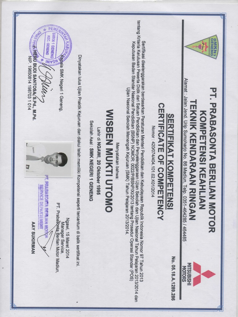 Sertifikat Kompetensi | PDF