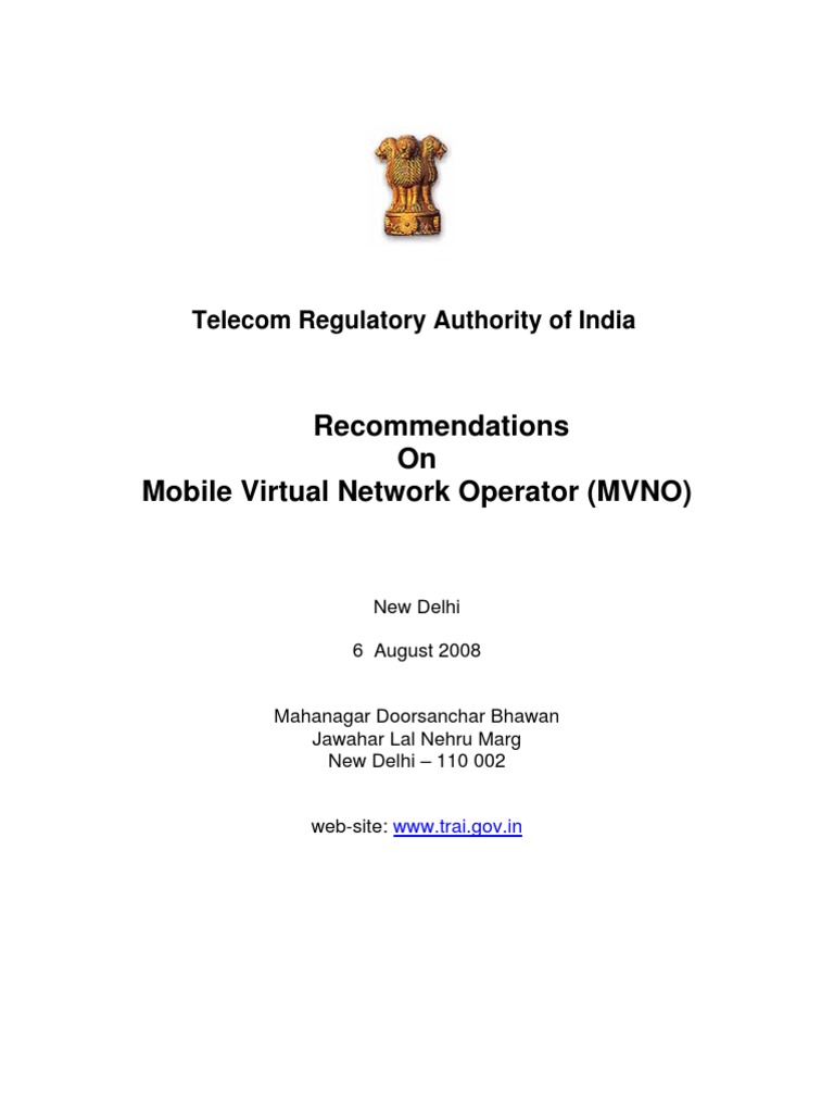 Recommendations On Mobile Virtual Network Operator (MVNO) | PDF ...