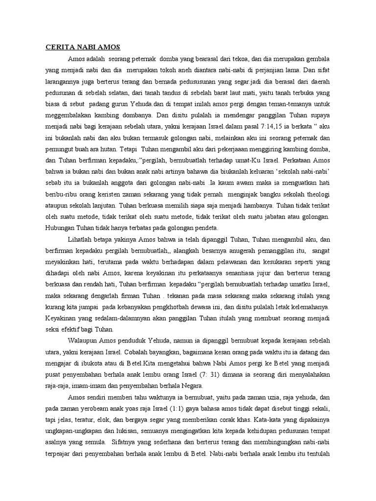 Cerita Nabi Amos | PDF